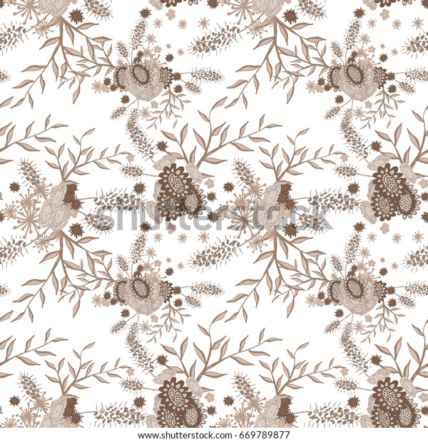 Small Flowers On White Background Light Stock Vector (Royalty Free ...