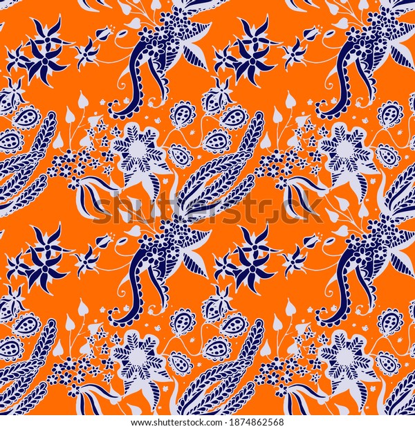Small Flowers Pattern Modern Indonesian Stock Vector (Royalty Free ...