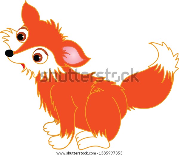 Small Fox Cartoon Animal Red Fox Stock Vector (Royalty Free) 1385997353 ...