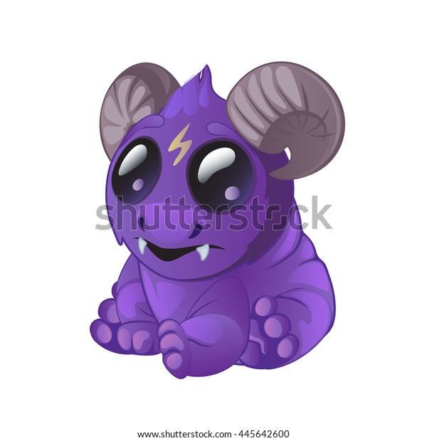 Small Horned Fantasy Creature Vector Illustration Stock Vector (Royalty ...