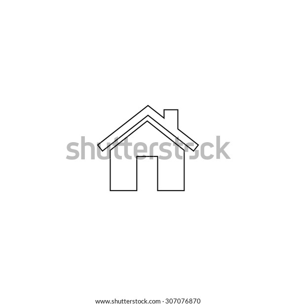 Small House Outline Black Simple Vector: เวกเตอร์สต็อก (ปลอดค่า ...