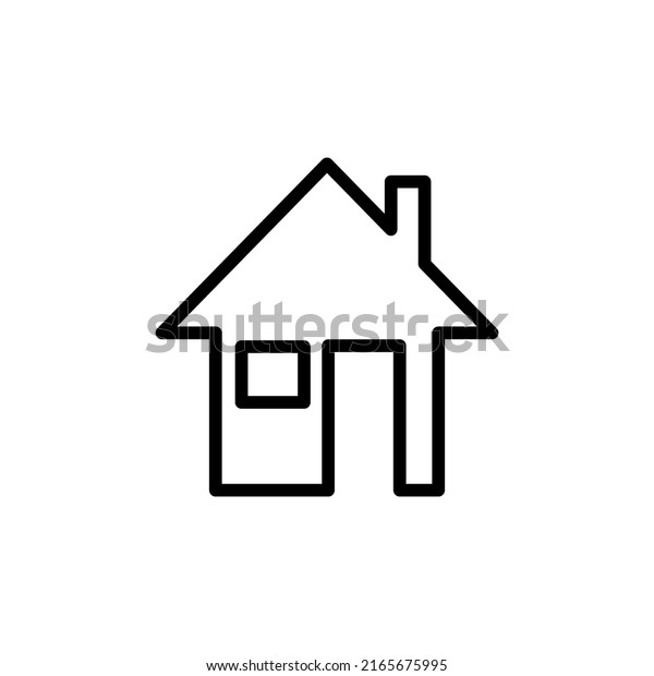 Small House Outline Flat Simple Icon Stock Vector (Royalty Free ...