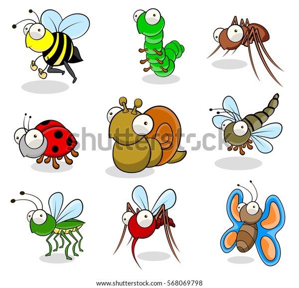 Small Insects Cartoon Drawings: стоковая векторная графика (без ...