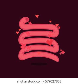Small Intestine Vector Illustration Stock Vector (Royalty Free ...
