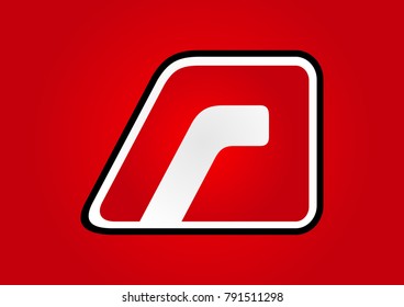 Small Letter R On Red Rectangle: vector de stock (libre de regalías ...