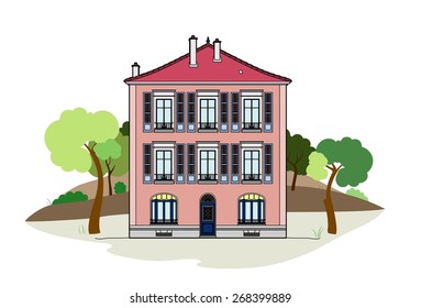Small Pink Building Stock Vector (Royalty Free) 268399889 | Shutterstock