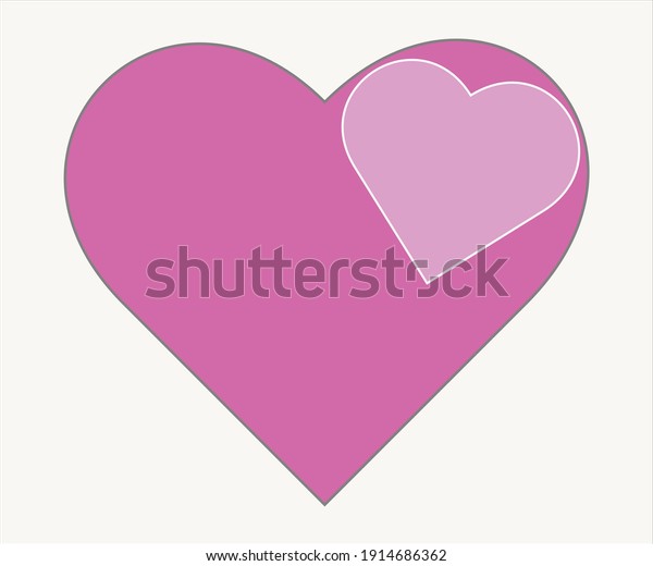Small Pink Love Heart Inside Big Stock Vector (Royalty Free) 1914686362 ...