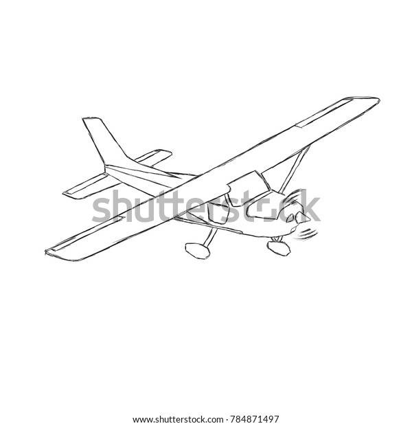 Small Plane Sketch Vector Illustration Hand Stock Vector (Royalty Free ...