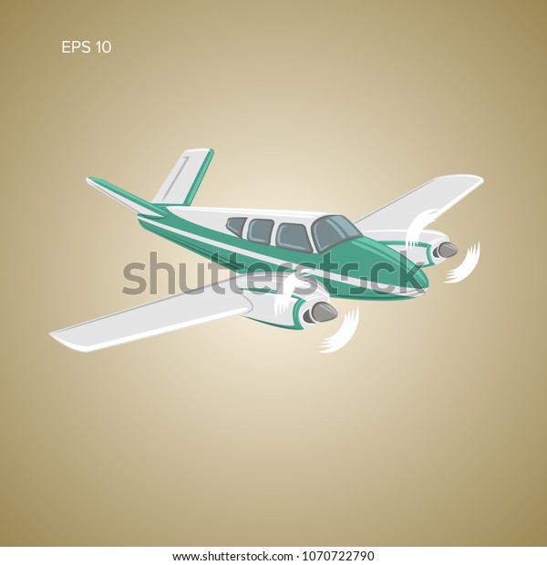Small Plane Vector Illustration Twin Engine Stock Vector (Royalty Free ...