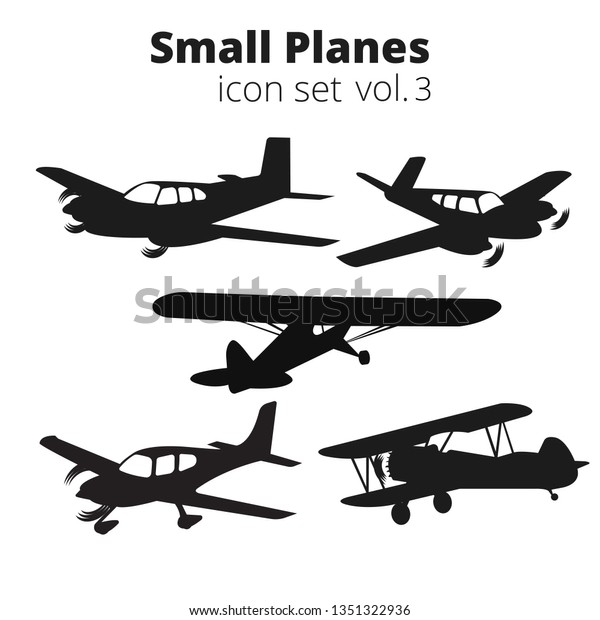 Small Planes Vector Illustration Set Single Stock Vector (Royalty Free ...