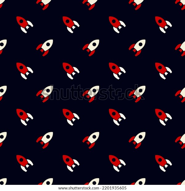Small Redwhite Space Rockets Isolated On Stock Vector (Royalty Free ...