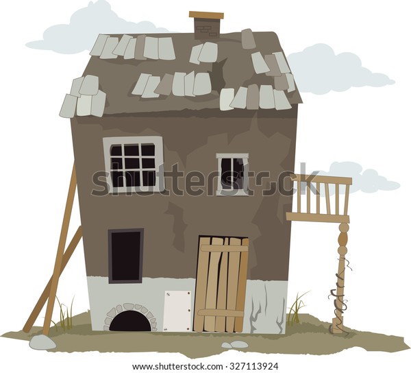 Small Run Down Shanty House Vector Stock Vector (Royalty Free) 327113924