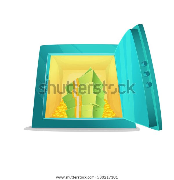 Small Safe Cartoon Style Illustration Opened Stock Vector (Royalty Free ...