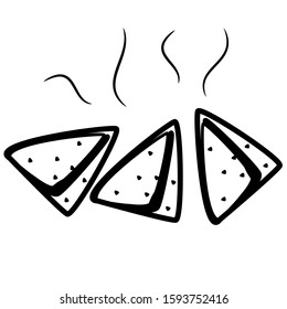 Small Samosa Line Drawing Vector Indian Stock Vector (Royalty Free ...