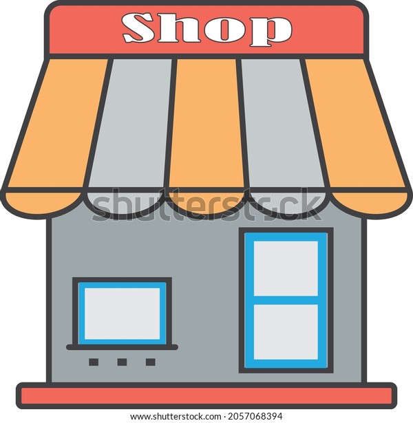 Small Shop Icon Professionally On White Stock Vector (Royalty Free ...