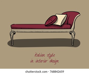Small Sofa Without Backrest Pink Gray Stock Vector (Royalty Free ...