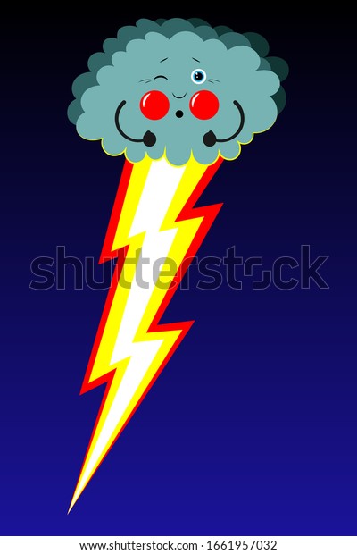 Small Thundercloud Pushes On Toilet Lightning Stock Vector (Royalty ...