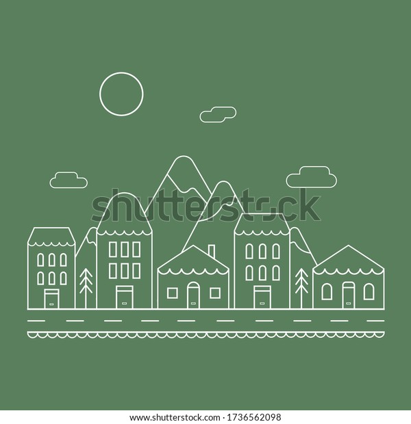 Small Town Vector Illustration Great Printing Stock Vector (Royalty ...