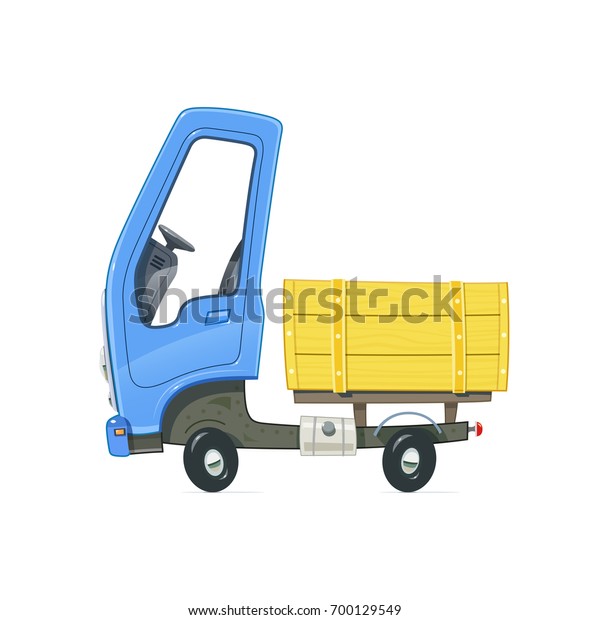 Small Truck Lorry Blue Cabin Cartoon Stock Vector (Royalty Free ...