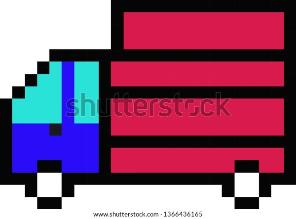 Small Truck Pixel Art Stock Vector (Royalty Free) 1366436165
