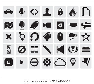 Small Web Icons Collection White Background Stock Vector (Royalty Free ...