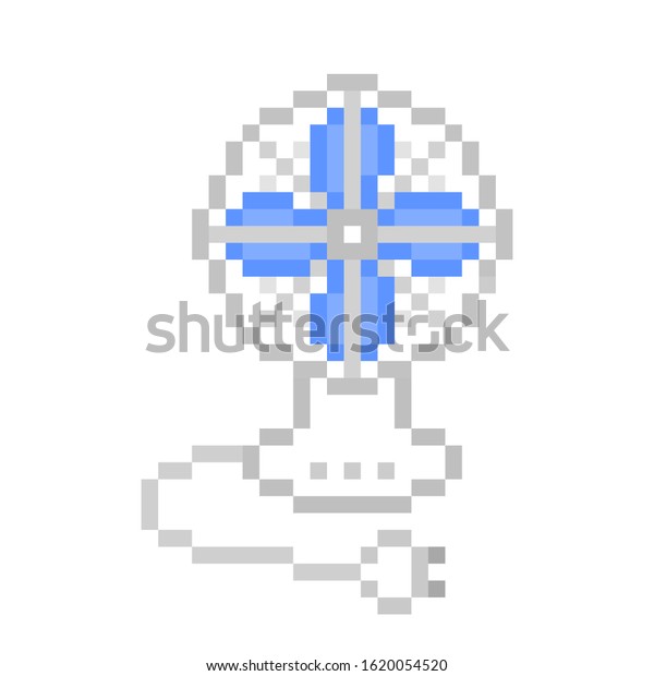 Small White Blue Table Fan Pixel Stock Vector (Royalty Free) 1620054520 ...