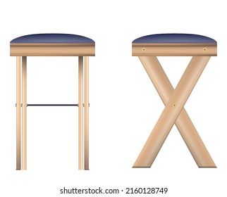 Small Wooden Stool Front View Side Stock Vector (Royalty Free ...