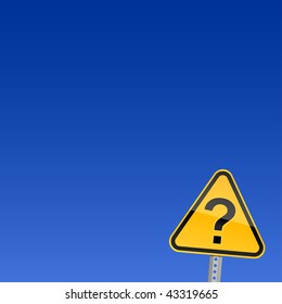 Small Yellow Road Warning Sign Question Stock Vector (Royalty Free ...