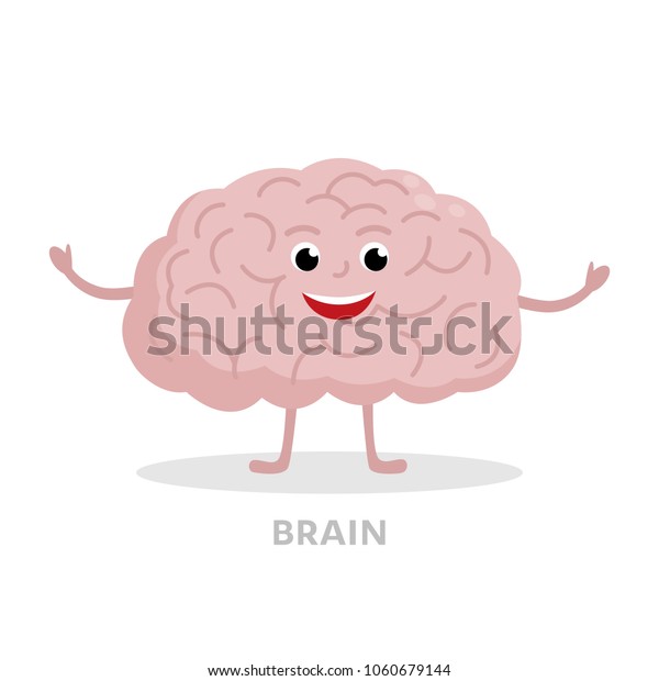 Smart Brain Cartoon Character Isolated On: vector de stock (libre de ...