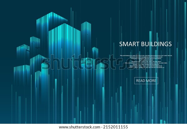 Smart Building Concept Design City Illustration: เวกเตอร์สต็อก (ปลอดค่า ...