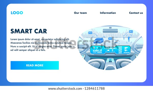 Smart Car Cockpit Vector Illustration Autonomous Stock Vector (Royalty ...
