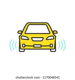 Smart Car Front View Color Icon: vector de stock (libre de regalías ...
