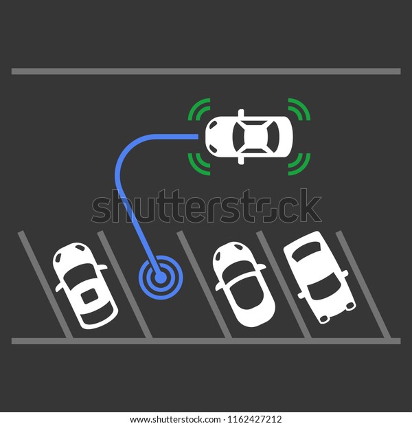 Smart Car Parking Assist System Top Stock Vector (Royalty Free ...