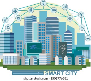 Smart City Concept Design Vector: เวกเตอร์สต็อก (ปลอดค่าลิขสิทธิ์ ...