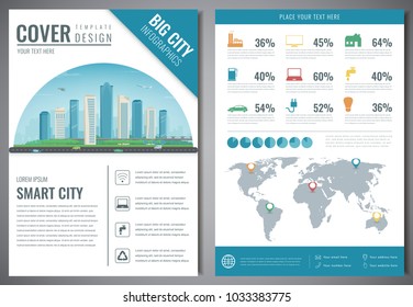 Smart City Brochure Infographic Elements Template: vector de stock ...