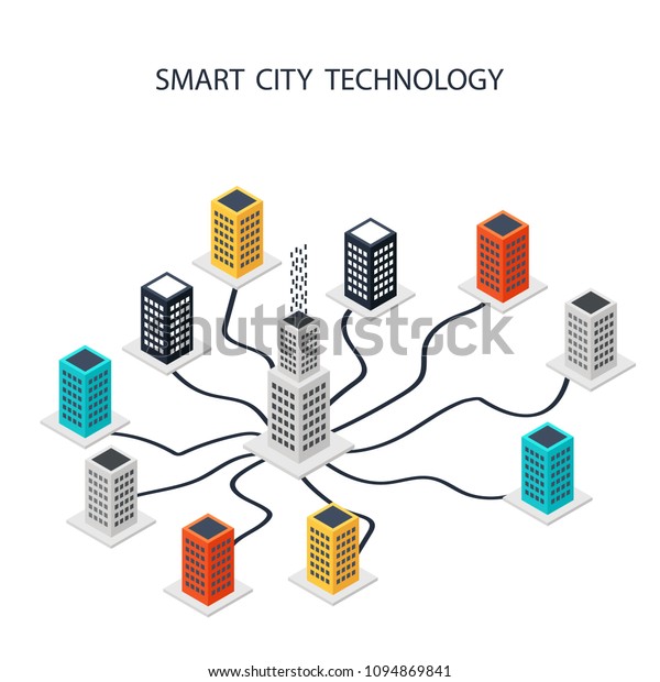 Smart City Data Center Isometric Graphics Stock Vector (Royalty Free ...