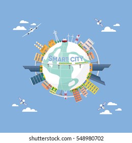 Smart City On World Map 库存矢量图（免版税）548980702 | Shutterstock