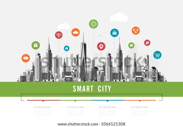 Smart City Smart Services Icons Internet Stock Vector (Royalty Free ...