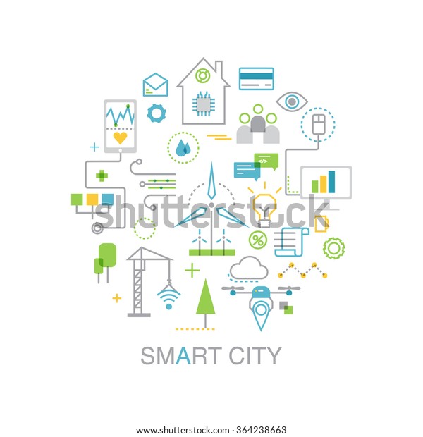 Smart City Vector Concept Modern Minimal Stock Vector (Royalty Free ...