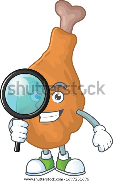 Smart Detective Fried Chicken Cartoon Character Stock Vector (Royalty ...