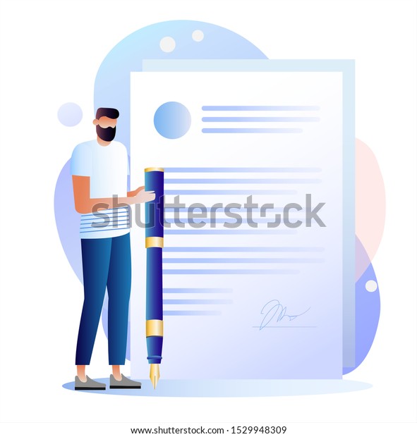 Smart Digital Contract Vector Illustration Concept Stock Vector ...