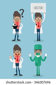 Smart Doctor Character Designvector Illustration Stock Vector (Royalty ...