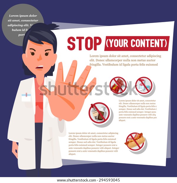 Smart Doctor Showing Stop Hand Warn Stock Vector (Royalty Free ...
