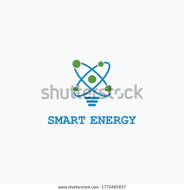 Smart Energy Logo Light Bars Atoms Stock Vector (Royalty Free ...