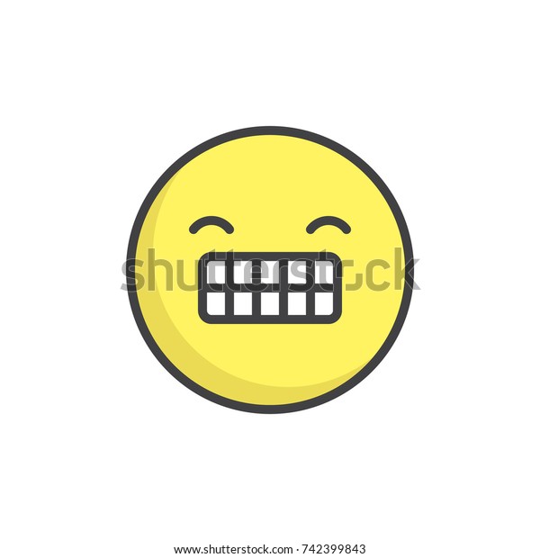 Smart Face Emoticon Filled Outline Icon Stock Vector (Royalty Free ...