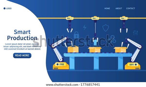 Smart Factory Concept Industry 40 Automated Stock Vector (Royalty Free ...
