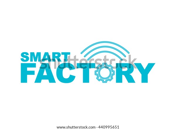 Smart Factory Concept Logo Gear Wifi Stock Vector (Royalty Free) 440995651