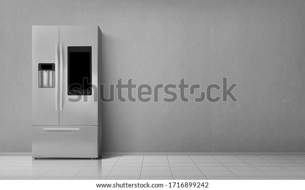 Smart Fridge Refrigerator Front View Wifi Stock Vector (Royalty Free ...