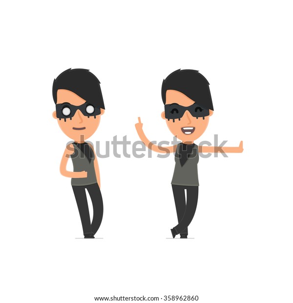 Smart Funny Character Outsider Girl Leaned Stock Vector (Royalty Free ...