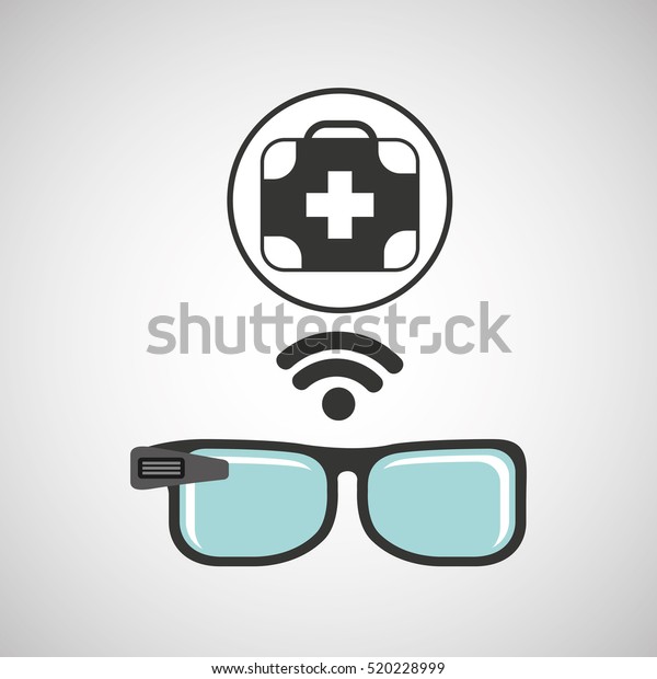 Smart Glasses Connected First Aid Vector Stock Vector (Royalty Free ...